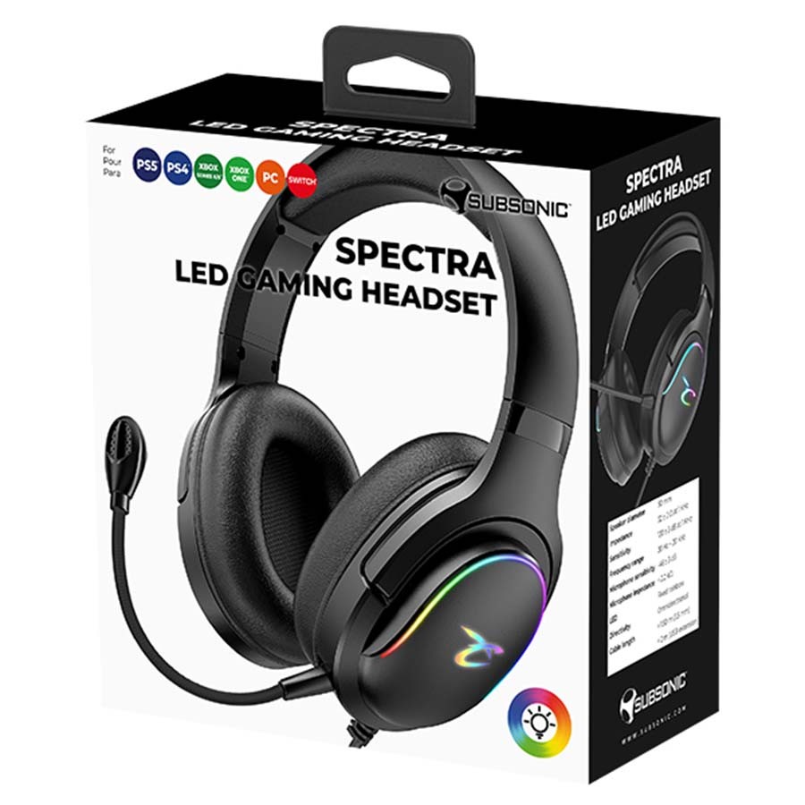 Spectra LED gaming Headset Black | Subsonic