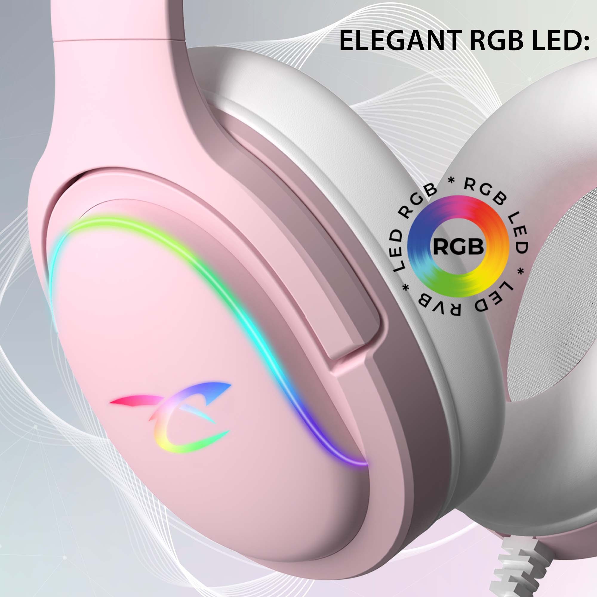 Casque audio gaming LED Spectra Rose | Subsonic