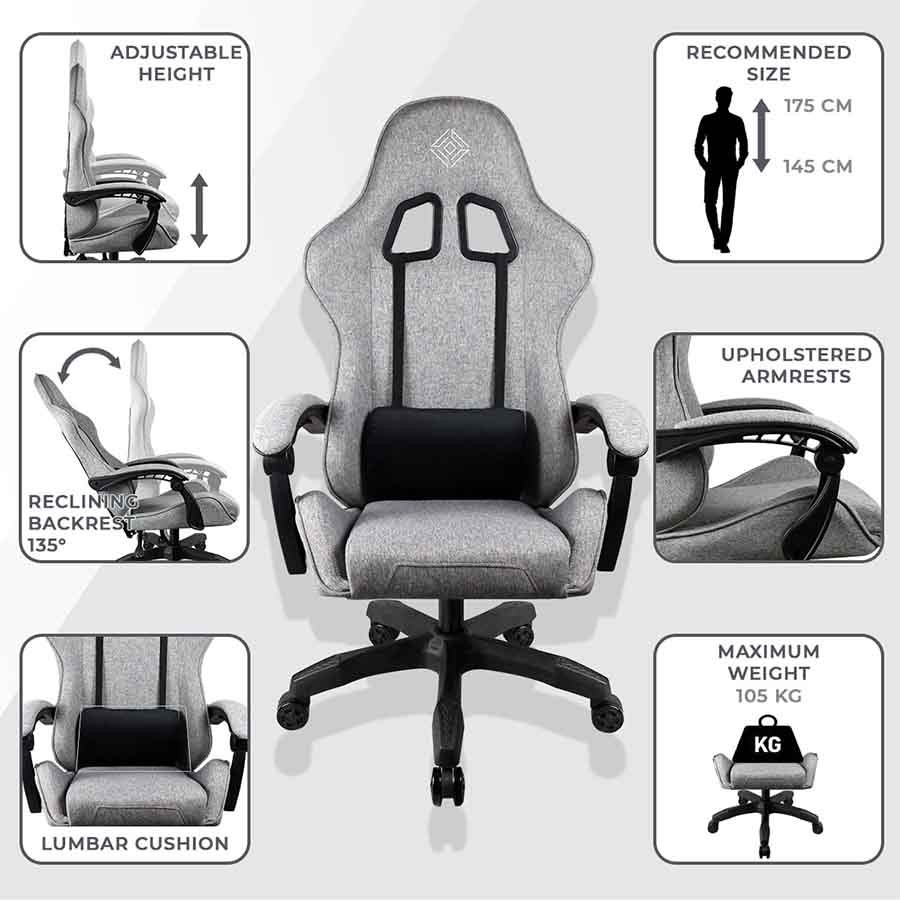 Grey Gaming chair GEM| Subsonic