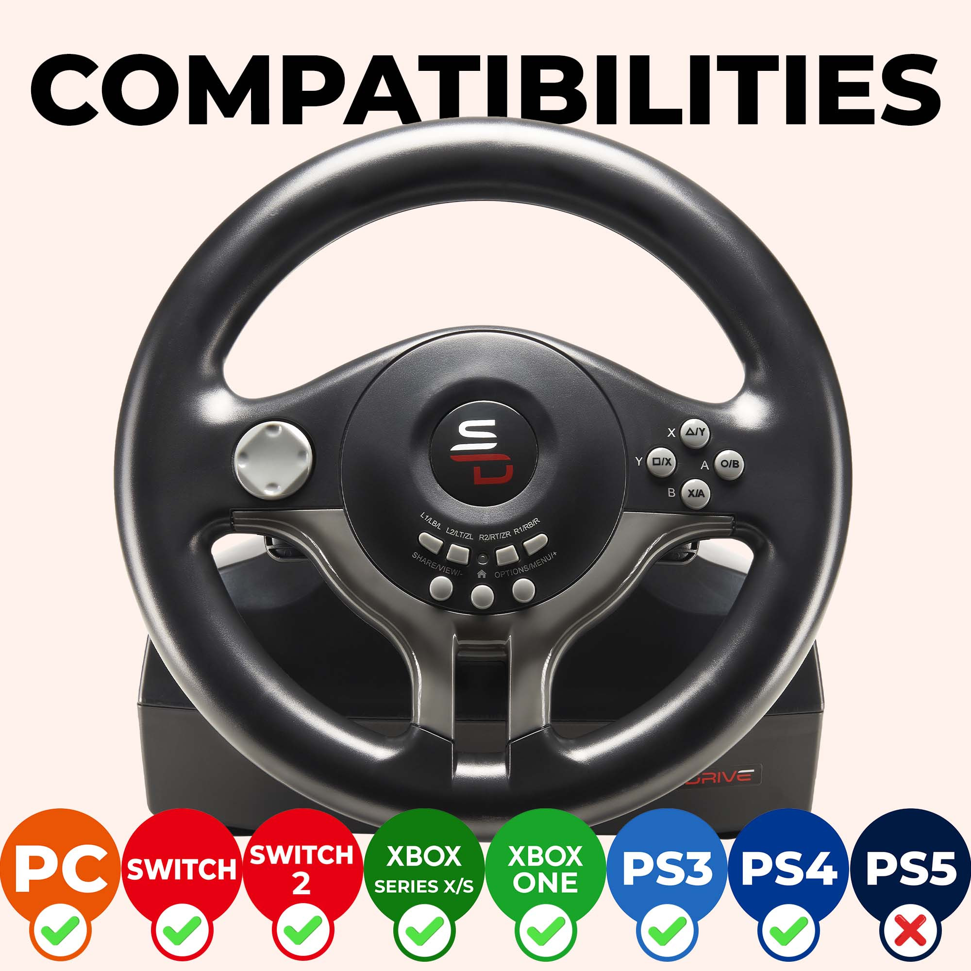 Volant Switch 2, Switch, PS4 et Xbox SV250 | Superdrive